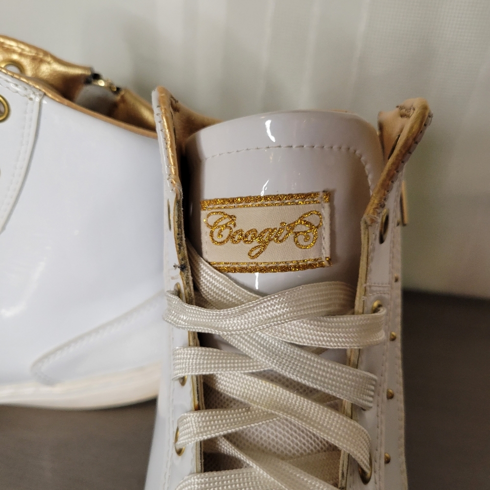 Vintage Coogi White And Gold Sneaker Shoe - Gem